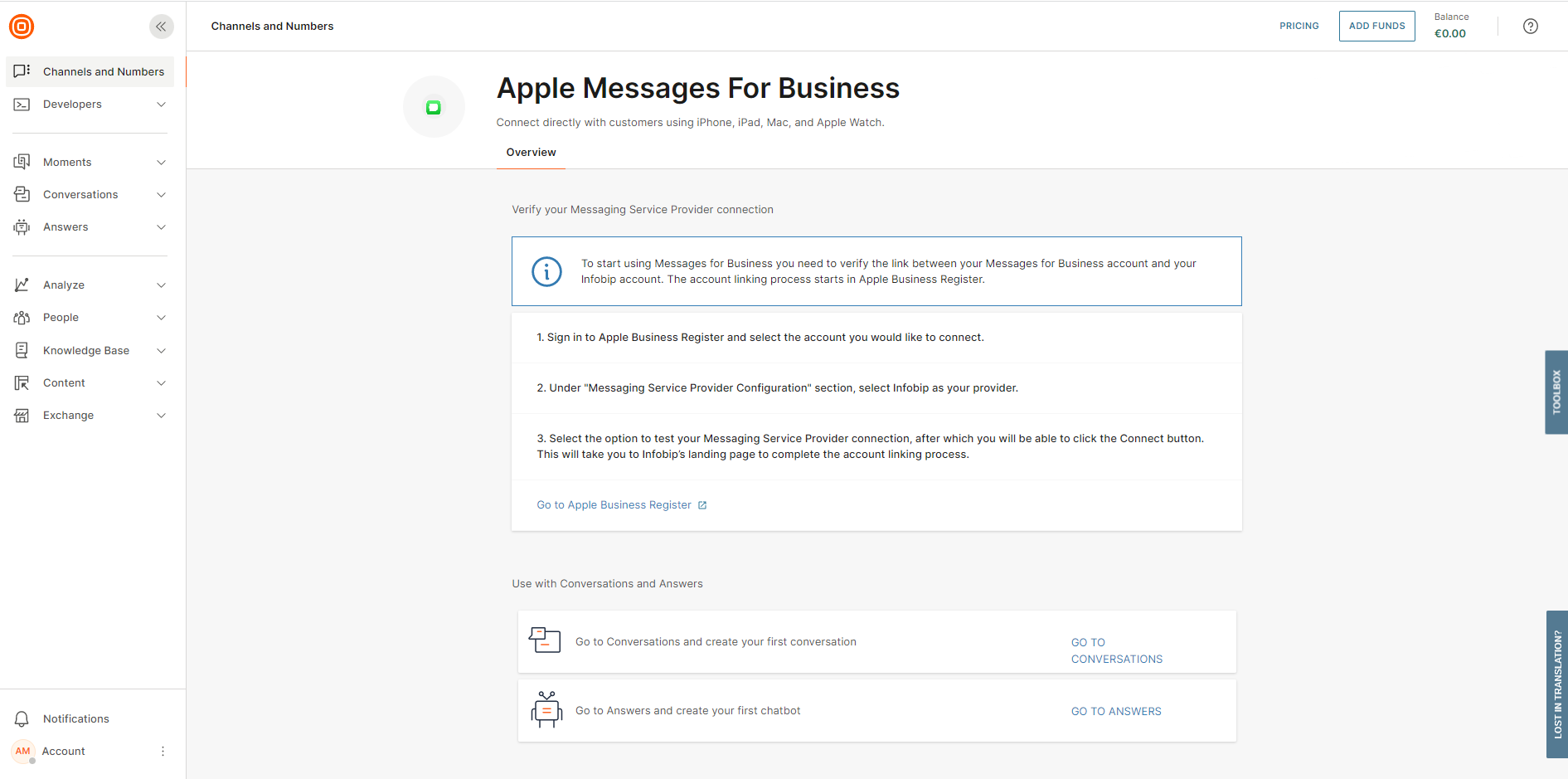 Getting started with Apple Messages for Business