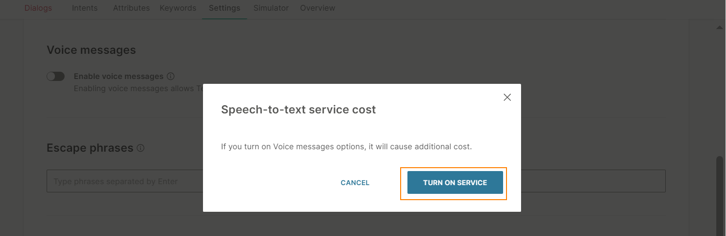 Chatbot settings