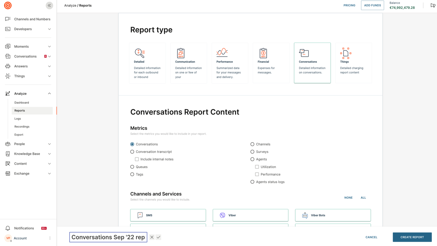 Conversations: Analytics