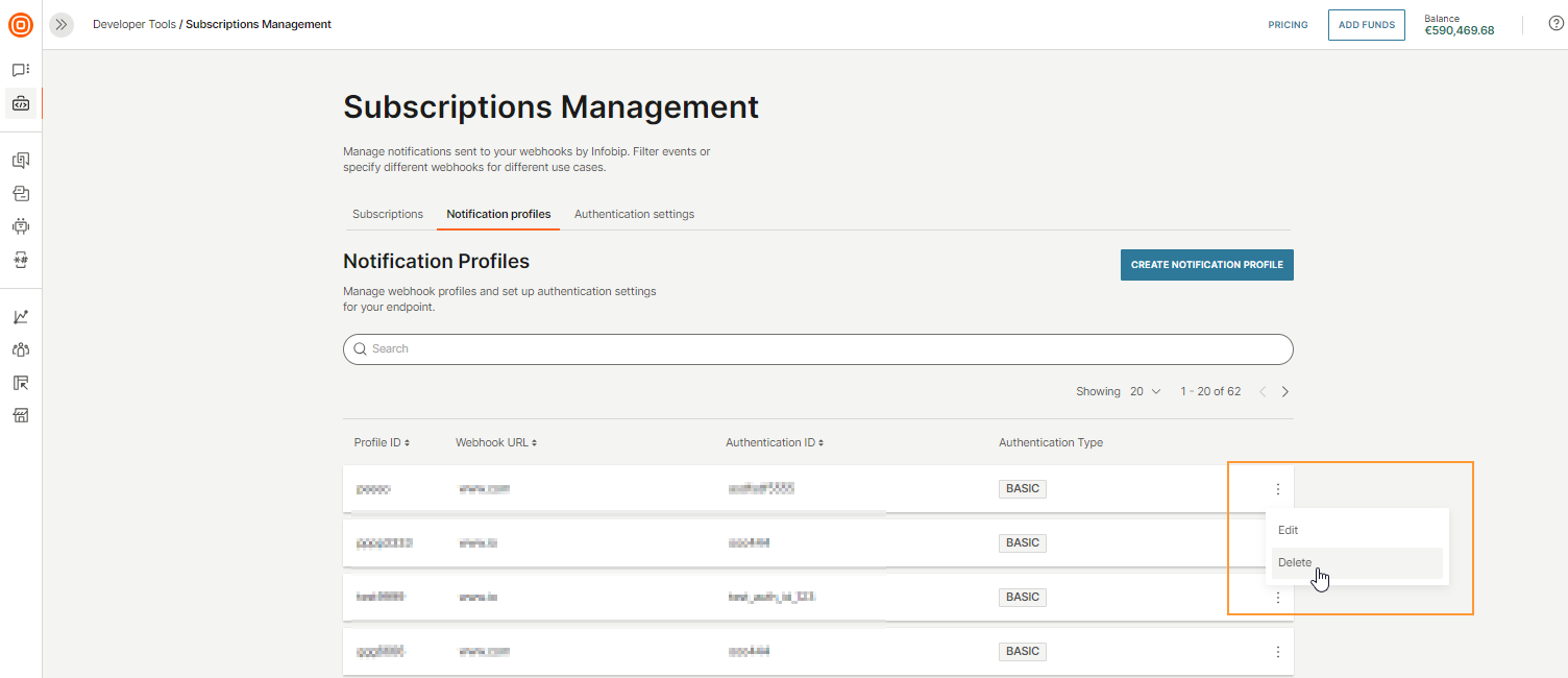 Subscriptions Management