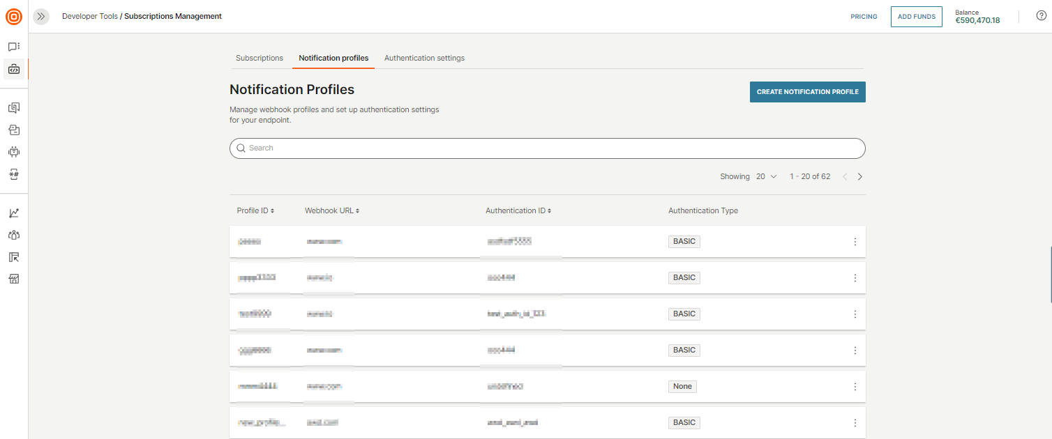 Subscriptions Management
