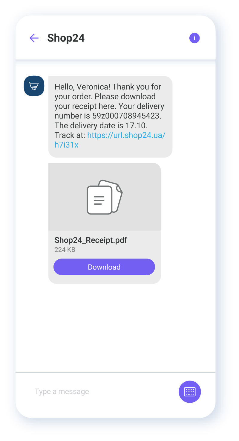 Message Types using Viber Business Messages